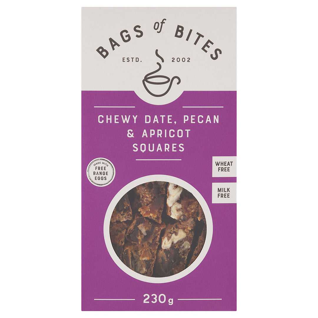 Chewy Date, Pecan & Apricot Squares - Wheat Free – Bags of Bites