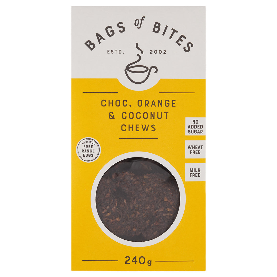 Choc, Orange & Coconut Chews - No added Sugar / Wheat Free – Bags of Bites